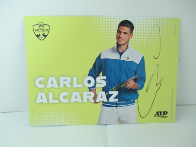 2023 CARLOS ALCARAZ SIGNED CINCI OPEN 5X7 AUTOGRAPH TENNIS POSTCARD W ...