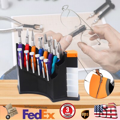 Optician Optical Tools Kit Eyeglasses Repair 6 Pcs Screwdrivers 8Pcs ...