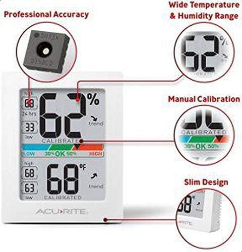AcuRite Humidity Meter Hygrometer and Indoor Digital Thermometer with ...