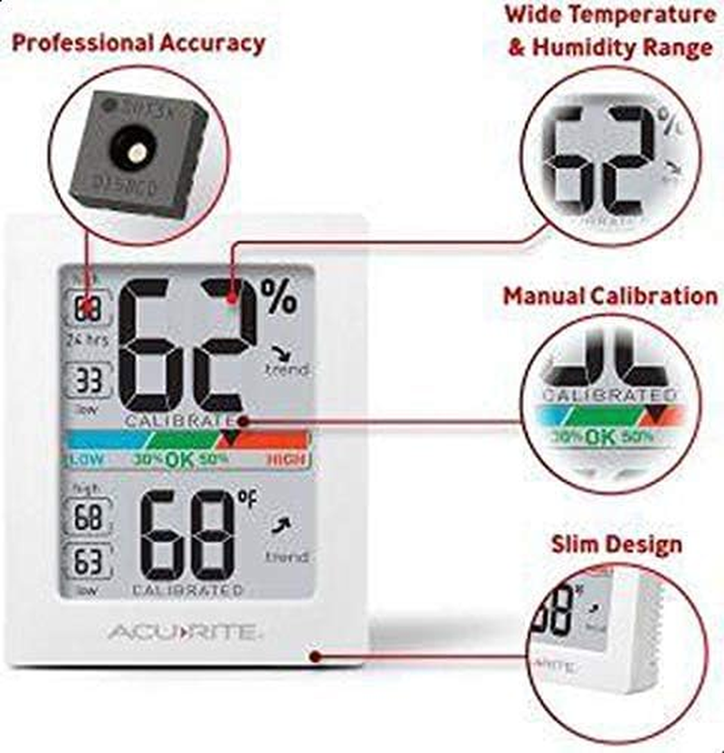 AcuRite Humidity Meter Hygrometer and Indoor Digital Thermometer with ...