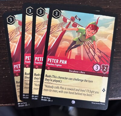 Disney Lorcana TCG: PETER PAN - FEARLESS FIGHTER x4 cards | Common | eBay