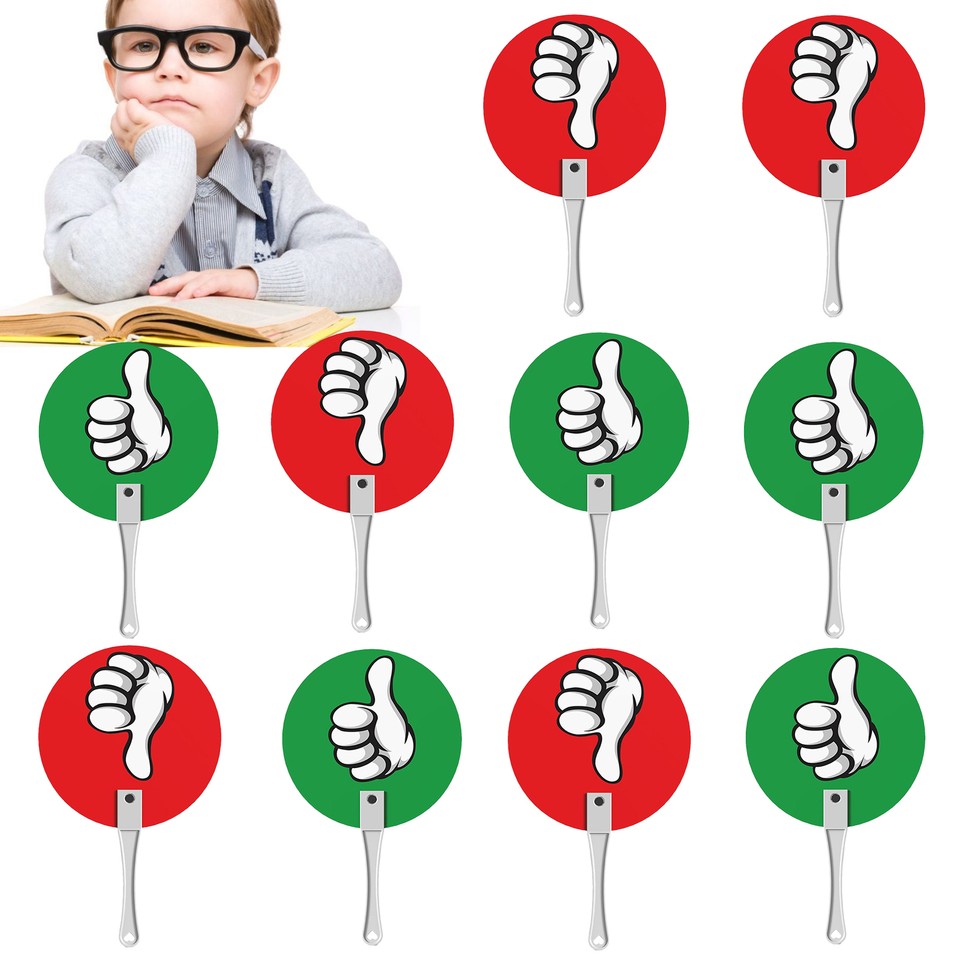10pcs Yes No Paddles Classroom Voting Paddles Thumbs Down/up Paddles ...
