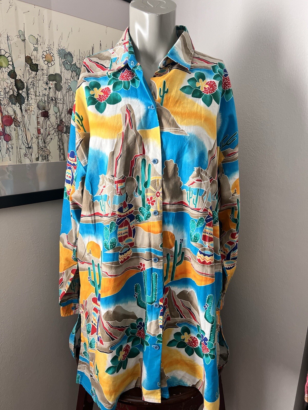 Vintage Roper Western Shirt Aztec Navajo Rodeo. Plea… - Gem