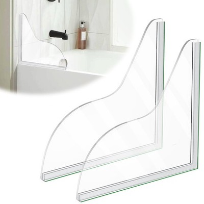 2 Pack Silicone Shower Splash Guard, Acrylic Sink Splash Guard with ...