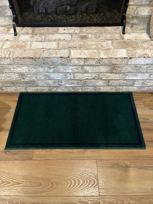 Minuteman Rectangle Wool Fire Resistant Fireplace Hearth Rug Green Blue ...