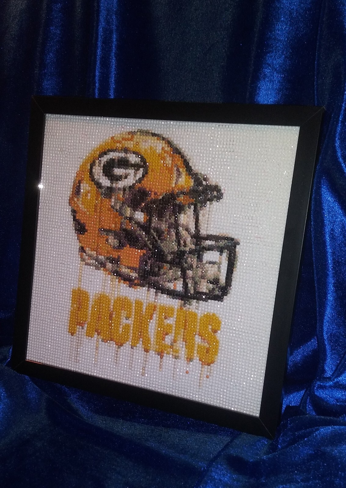 Framed Hand Painted Greenbay Packers Diamond Painting With Free ...