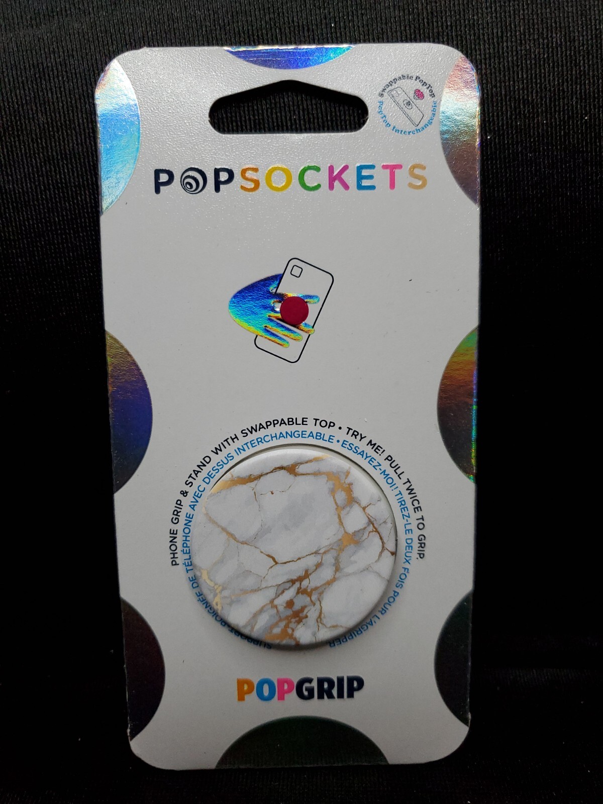 PopSockets Phone Grip Stand Gold Marble Popgrip PopSocket Swappable Top ...
