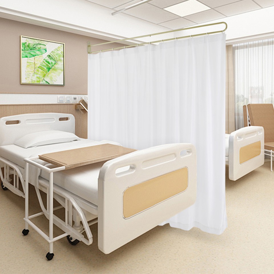 2.2m Height U-shaped Rod Privacy Partition Curtain- White Curtain And ...