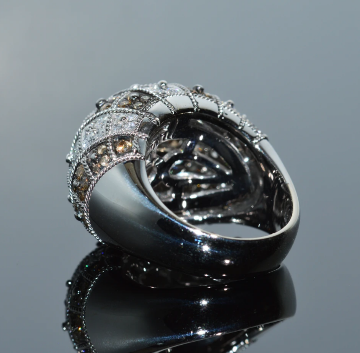 935 Argentium Silver White and Cognac Simulated Sapphires 935 Silver ...