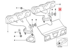 BMW E46 E83 325ci Z3 Set of 16 Exhaust Port Stud Genuine 11127506203 ...