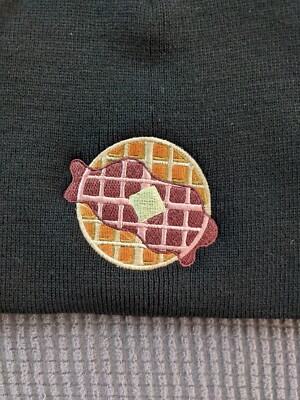 Brand new embroidered waffle hat, waffle beanie, black beanie, skull ...