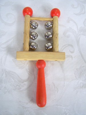 Bell Shaking Instrument Percussion Shaker Band Wooden 10" sleigh bells ...