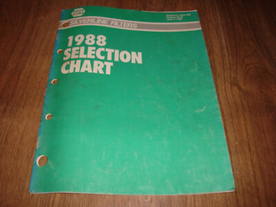 Vintage Napa Silverline Filters 1988 Selection Chart Weatherly Index ...