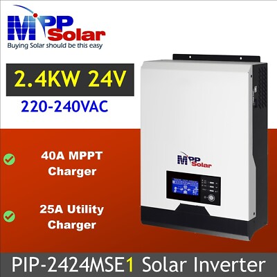 MPP solar 2400w 24v 230v solar inverter 40A MPPT solar charger PV input ...