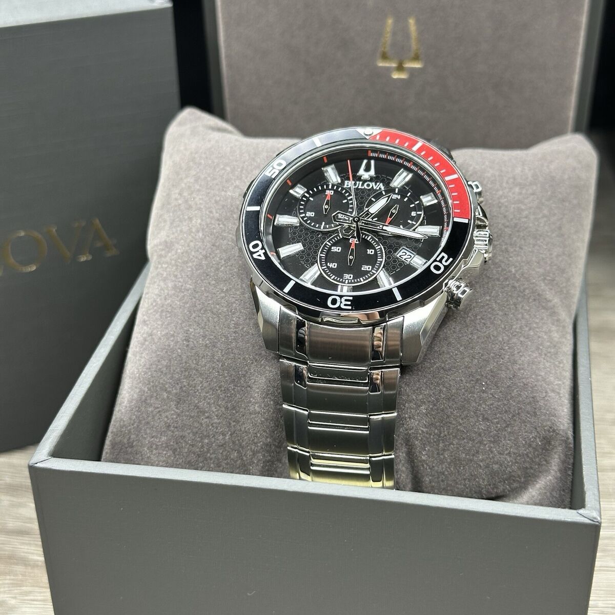 Bulova Men's Stainless Steel Chronograph Unidirectional Bulova Men's Stainless Steel Chronograph Unidirectional