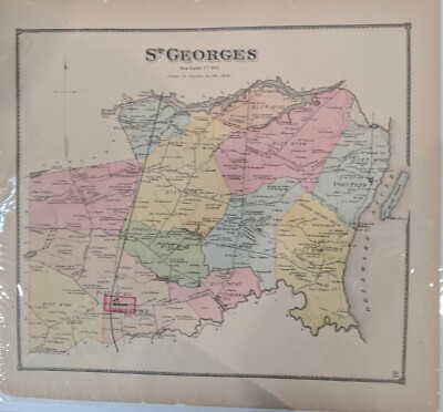 Map: Delaware, St. Georges 1868 Hand Colored by Pomeroy & Beers | eBay