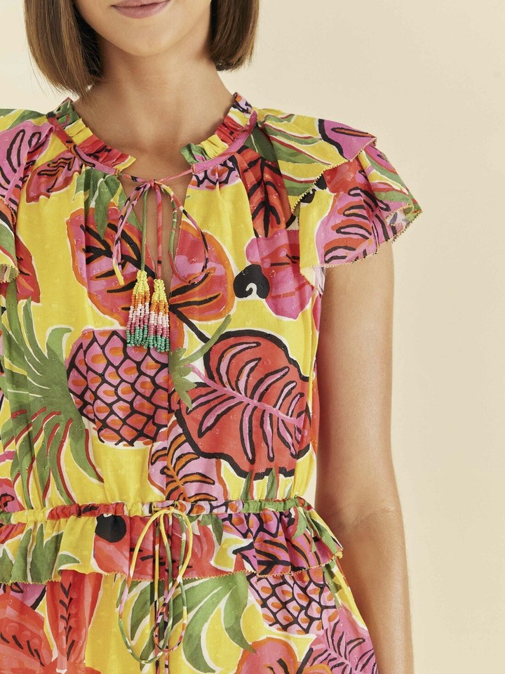 Farm Rio Dresses Farm Rio Fruit Dream Ruffle Mini Dress - Size Small | eBay