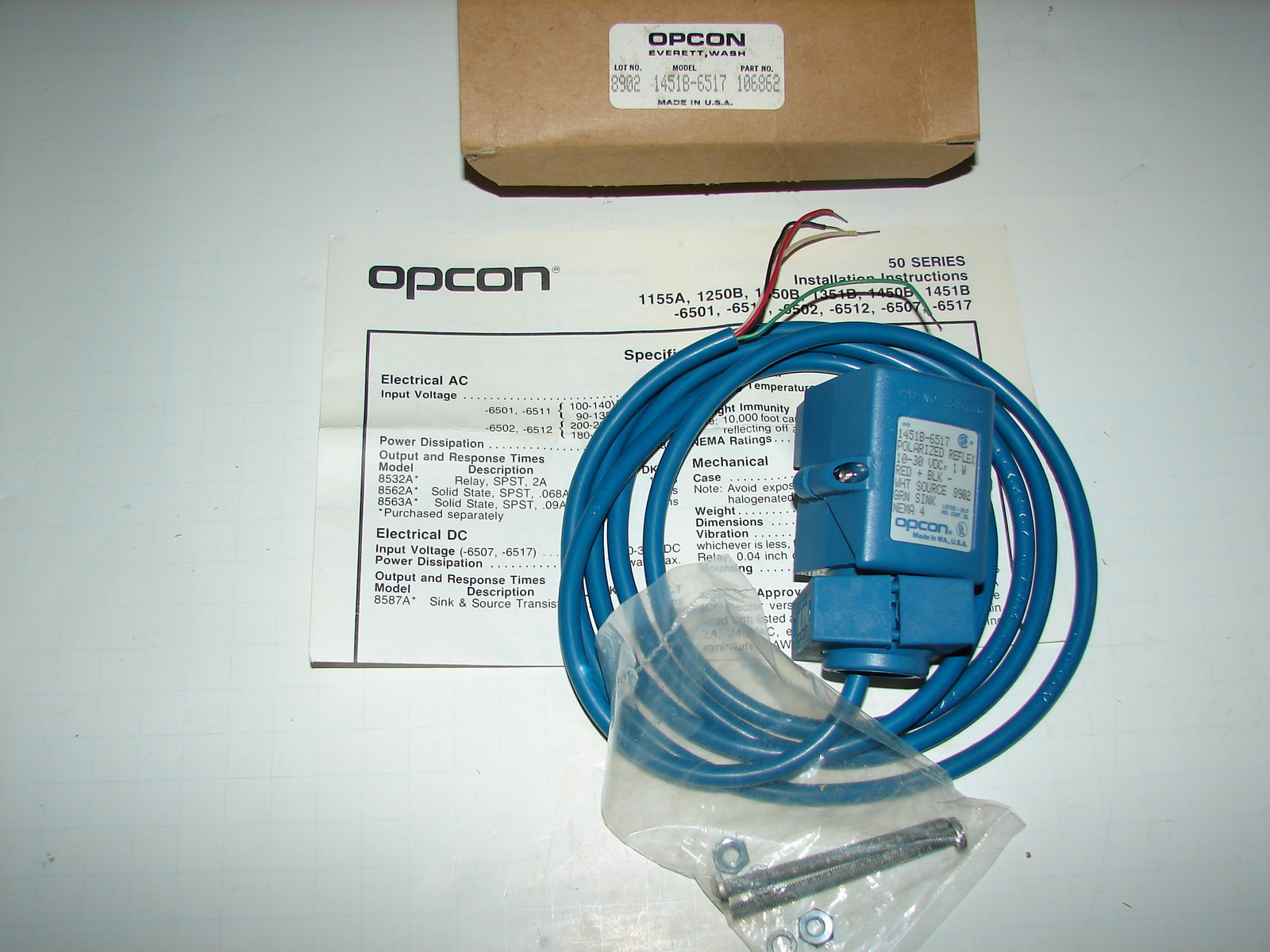 OPCON 1451B-6517 10/30VDC PHOTOELECTRIC SENSOR **NIB** | eBay