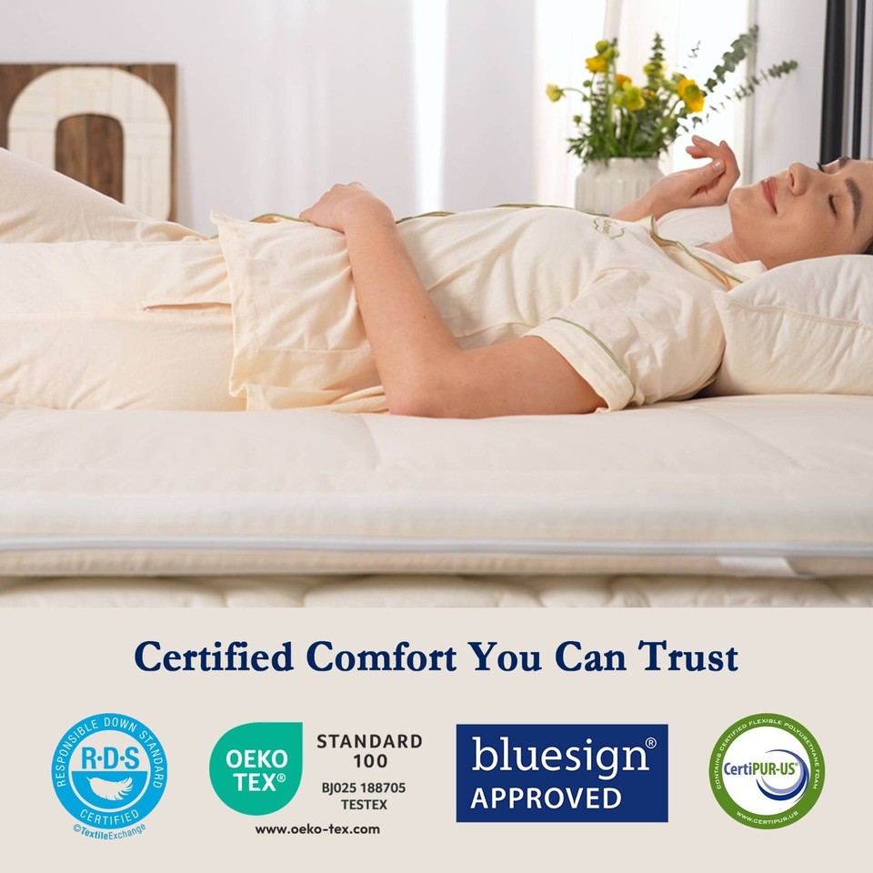Ultra Plush Feather Bed Mattress Topper, King or Queen Mattress Pillow ...