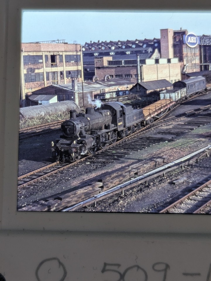 ⭐VINTAGE 1950's STEAM TRAIN AT RUGBY RAILWAY STATION LOCOMOTIVE 35MM ...