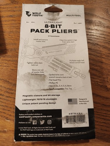 Wolf Tooth 8-Bit Pack Pliers Multi-Tool. Black | eBay