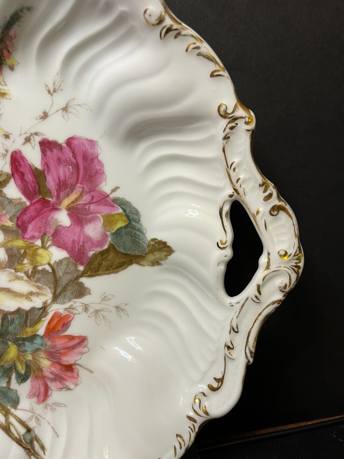 Antique Carl Tielsch CT Germany Ornate Handled Porcelain Serving Bowl ...