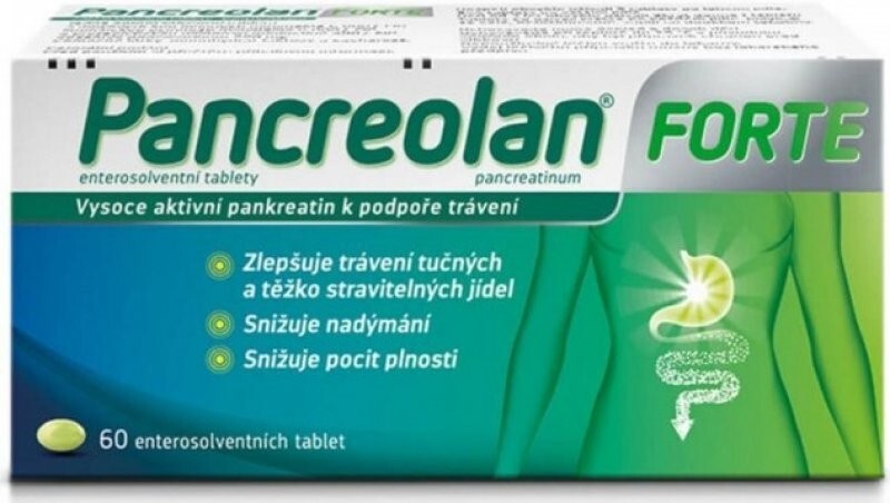 PANCREOLAN®Forte 220mg 2x60 tbl Pancreatic Enzymes Digestive Support ...