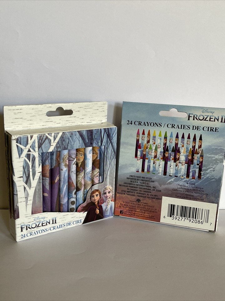DISNEY FROZEN II - 2 BOXES - 24 CRAYONS ELSA OLAF ANNA COLORING (LOT 2 ...