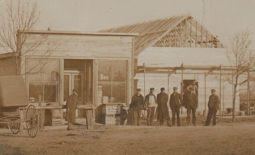 Fruitland IOWA RPPC 1913 GENERAL STORE Construction nr Muscatine ...