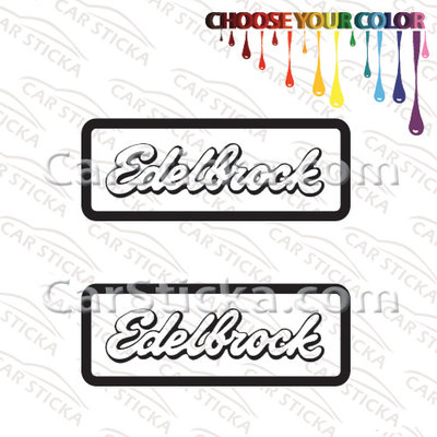 2 of 8" Edelbrock aftermarket performance car bumper vinyl sticker ...