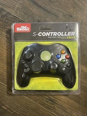 Old Skool Black Wired S-Type Controller for (Original XBOX ...