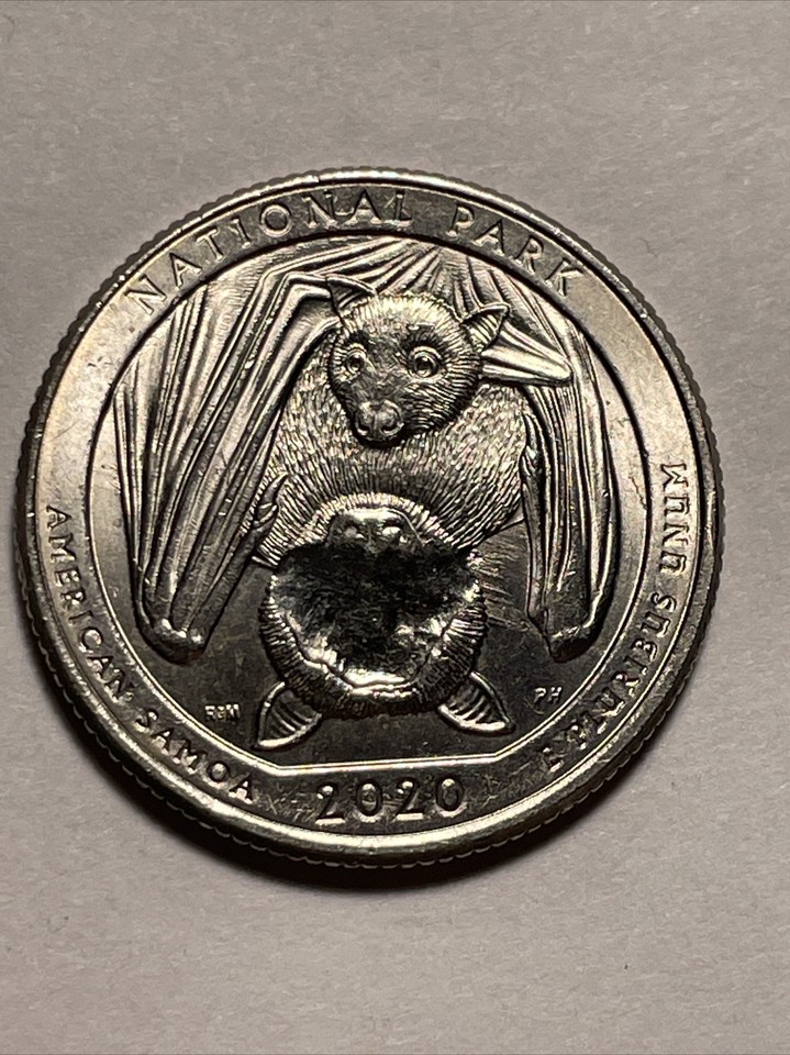 2020 P American Samoa Washington Quarter -Blind Bat Error - Rare ...
