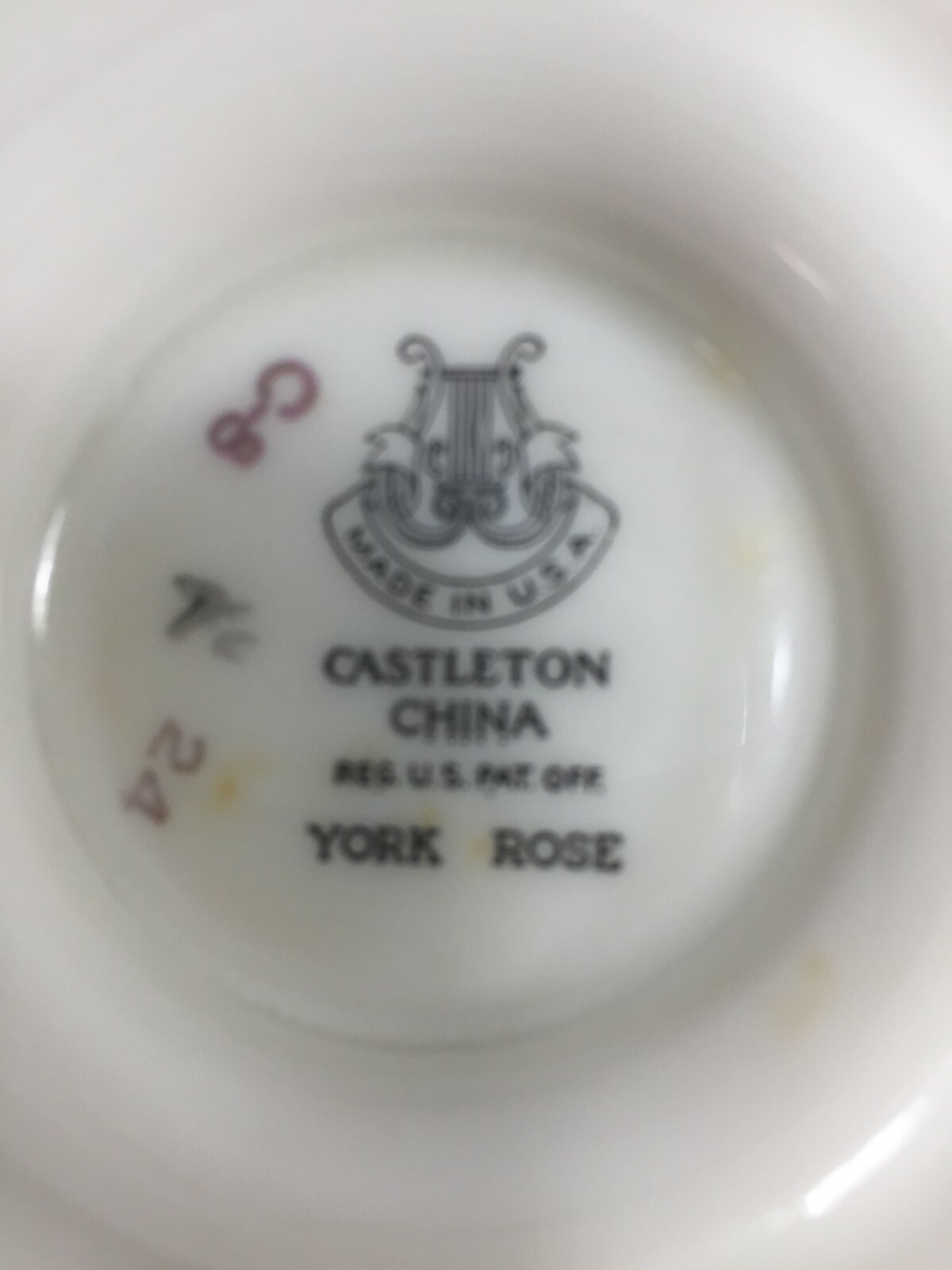 Castleton China York Rose Pattern Double Handle Soup Bowls With Saucers ...