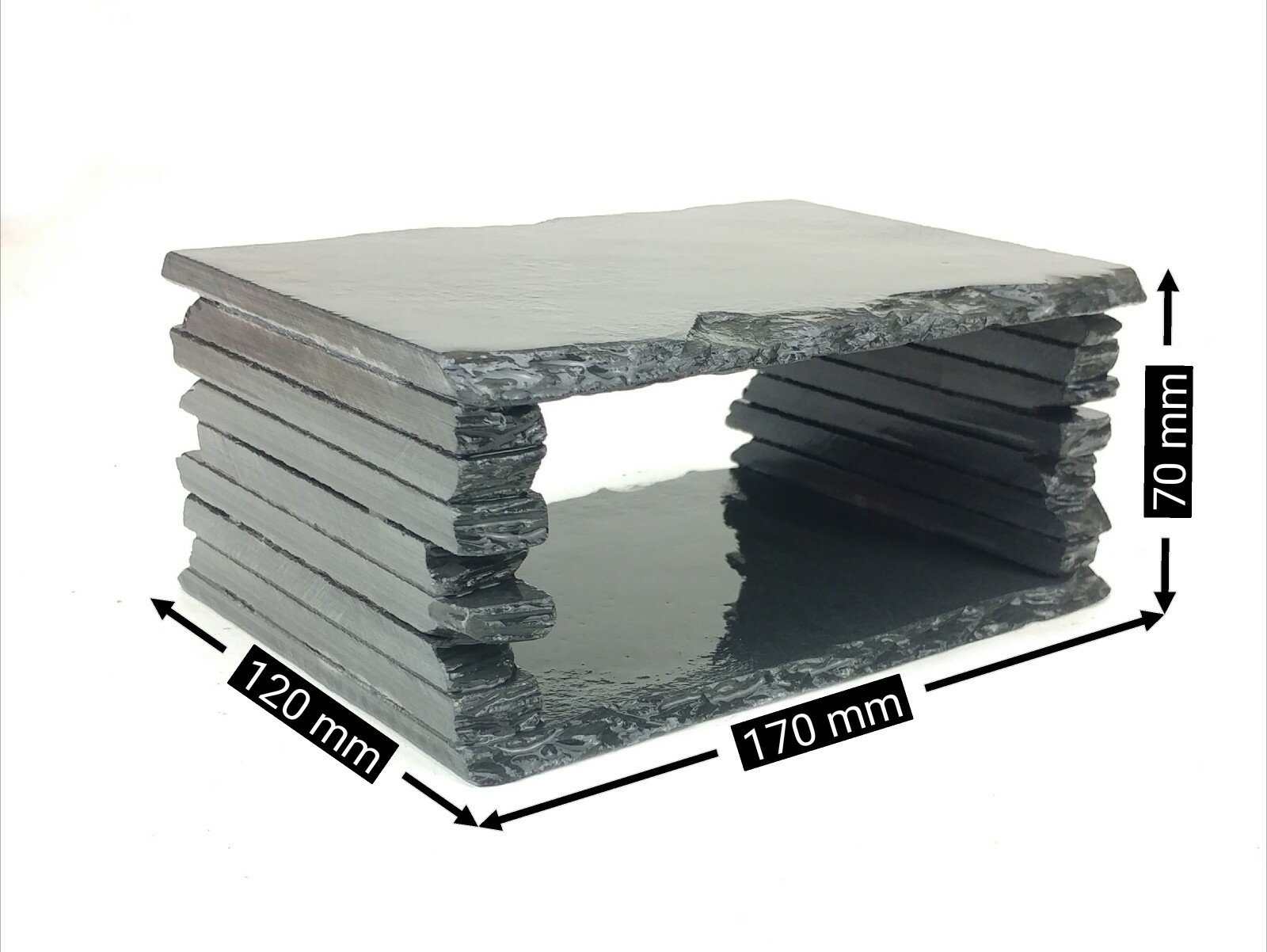 Reptile Hide Cave NATURAL SLATE Rock for Vivarium Tank Snake, Turtle or ...