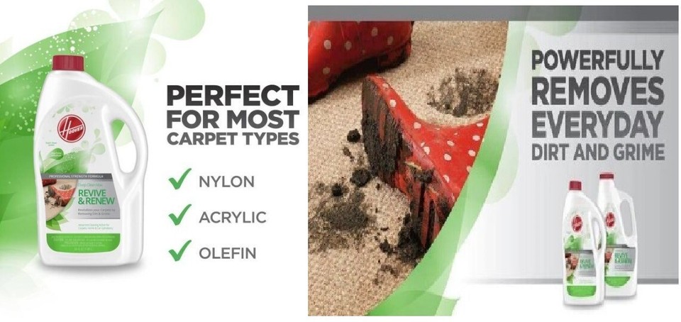 64Oz Hoover Deep Clean Max Revive and Renew Carpet Cleaning Solution ...