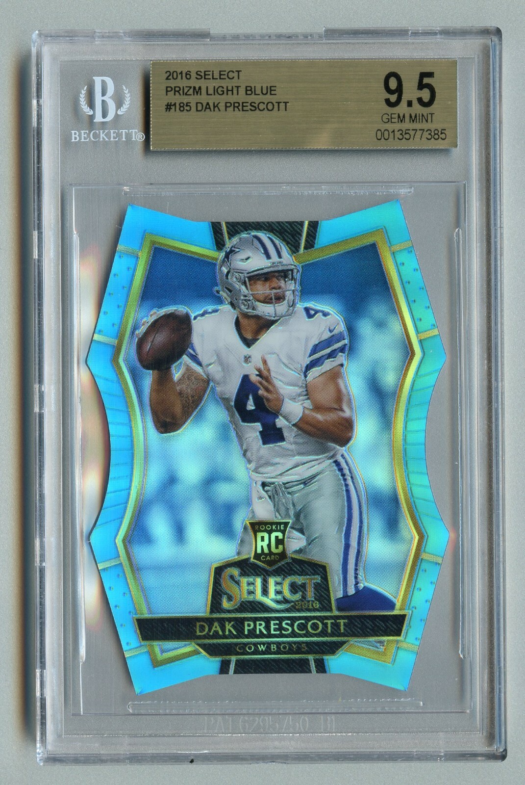 2016 Panini Select - Premier Level Die-Cut Dak Prescott #185 Light Blue ...