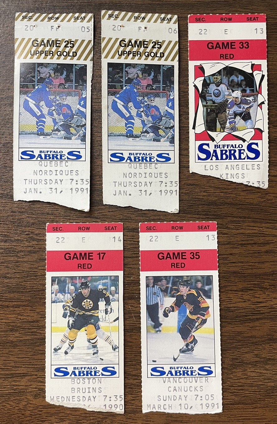 RARE Vintage Buffalo Sabres Ticket Stub Lot Kings Wayne Gretzky 47th ...