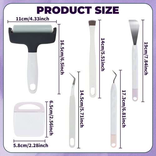 6Pcs Craft Vinyl Tools Kit Vinyl Weeding Tools Anti Slip Crafting Basic ...