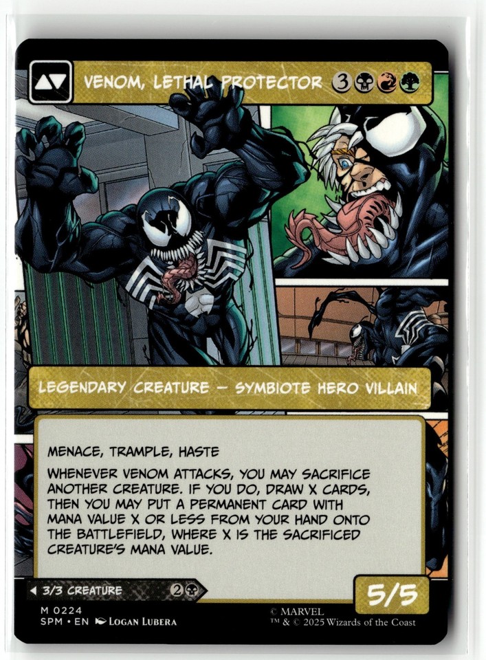 Eddie Brock Venom 0224 Borderless Spider Man MTG Magic The Gathering ...