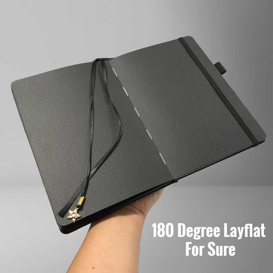 Dotted Journal - 150gsm Black Paper - 5 * 5mm DOT GRID Layout 160 Pages ...