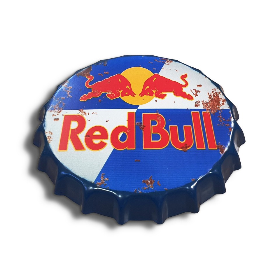 Red Bull Metal Bottle Top Sign for Pubs, Home Bars, Man Caves, Home ...