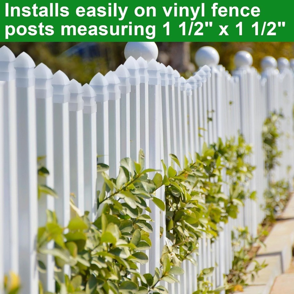 10 Pcs Gothic Vinyl Fence Post Caps Picket Fence Caps PVC Vinyl Decking ...