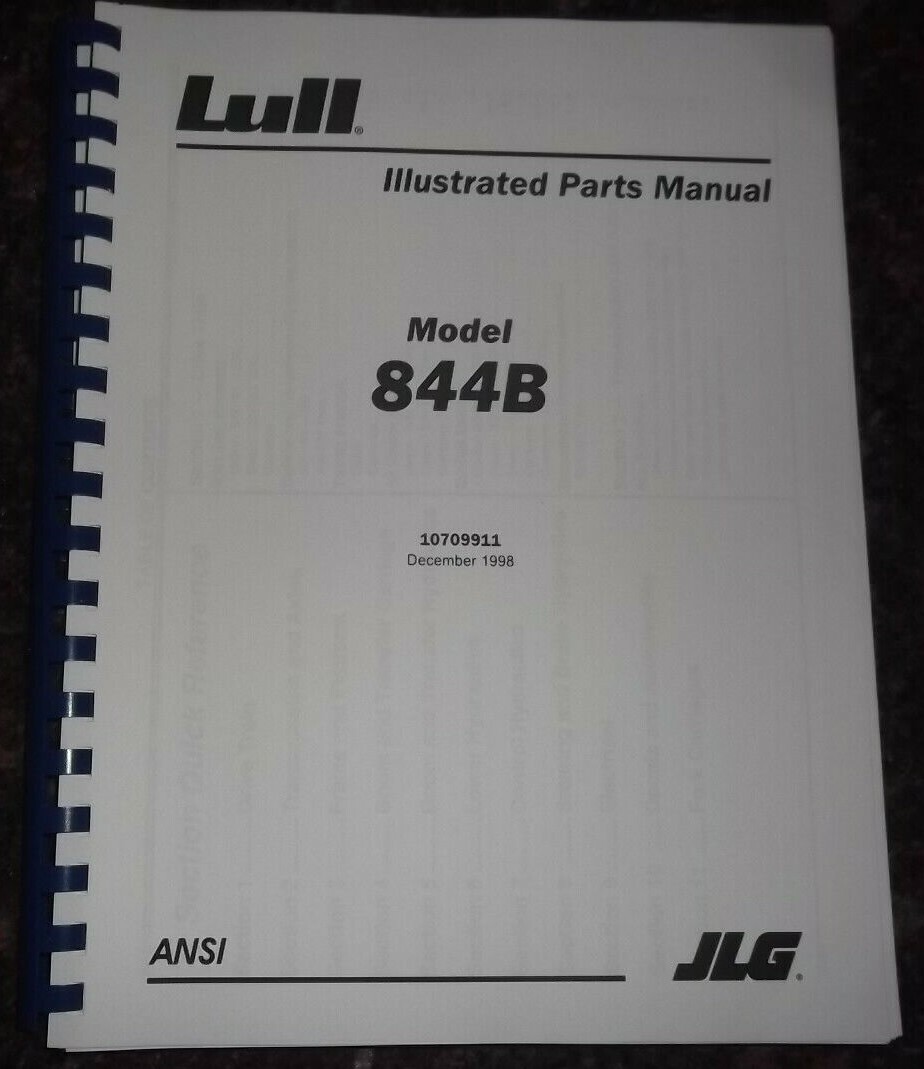 LULL JLG 844B SERIES TELEHANDLER FORKLIFT ILLUSTRATED PARTS MANUAL BOOK ...