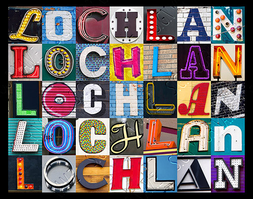 LOCHLAN Name Poster featuring photos of actual sign letters | eBay