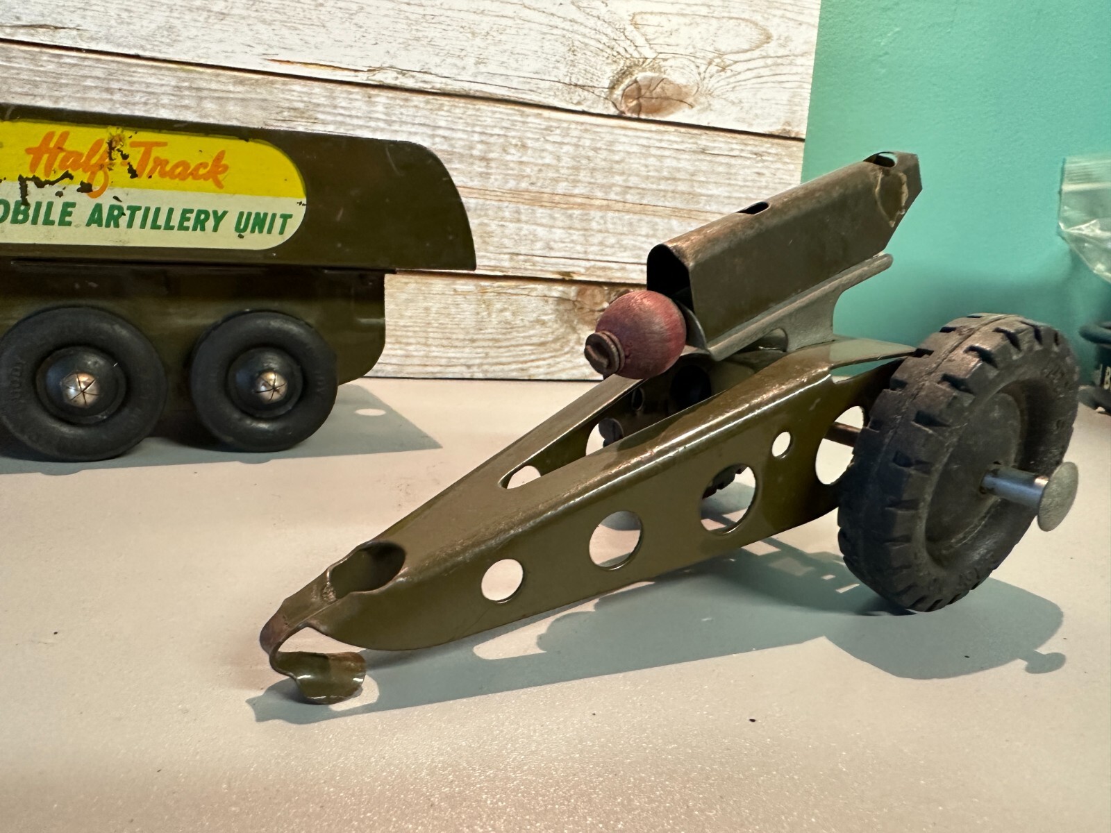 Vintage Buddy L Half Track Mobile Artillery Unit Army Truck With Cannon ...