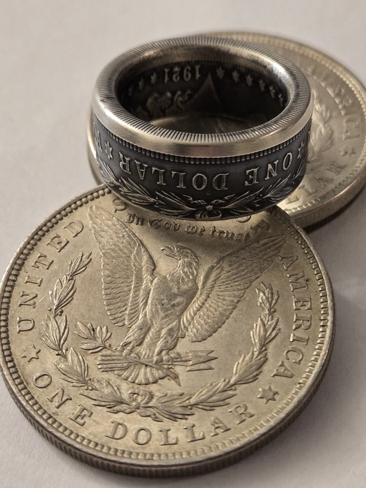 Morgan Silver Dollar Coin Ring .900 Coin Silver You Pick Sz. 8-13 Biker ...