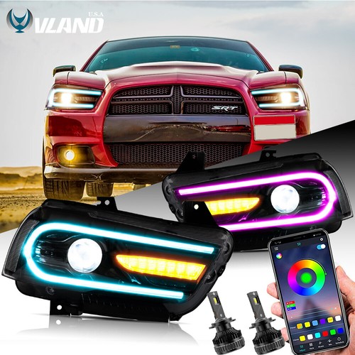RGB Headlights LED For 2011-2014 Dodge Charger SE SRT8 SXT Rallye R/T ...