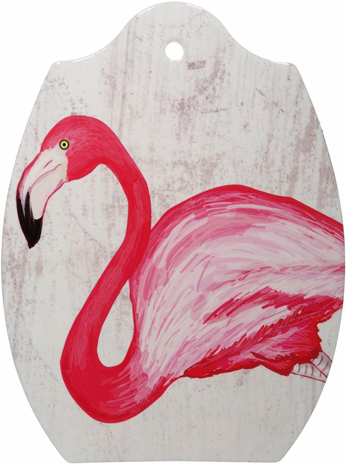 Pink Flamingo Oblong Ceramic Trivet Cheese Serving Board 9.5" H | eBay
