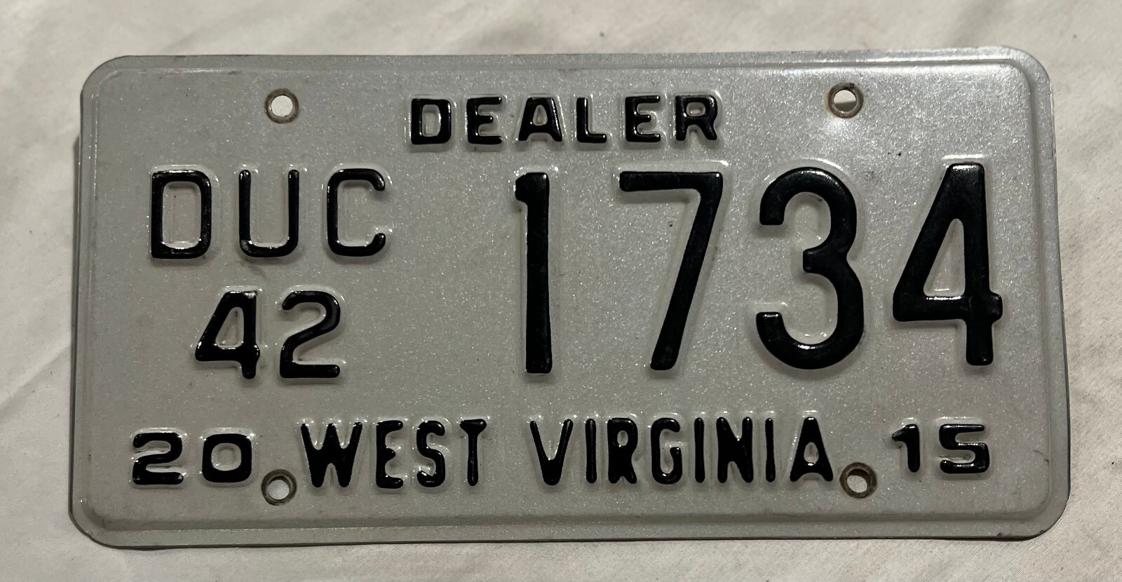 LICENSE PLATE WEST VIRGINIA DEALER 42 1734 2015 | eBay