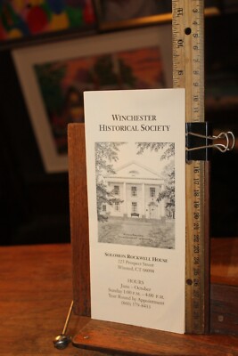 Vintage Winchester Historical Society Brochure Solomon Rockwell House ...